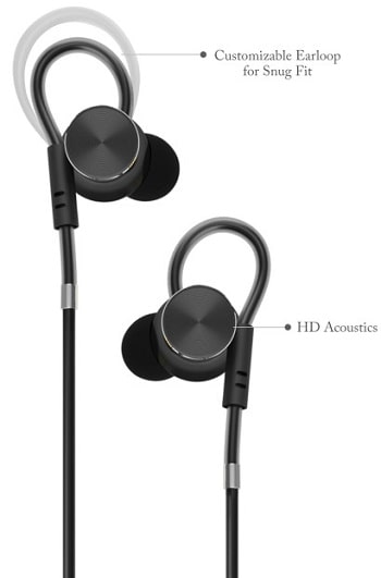 Boult Black Loupe Wired Earphones with Earloop & Mic – Shubz